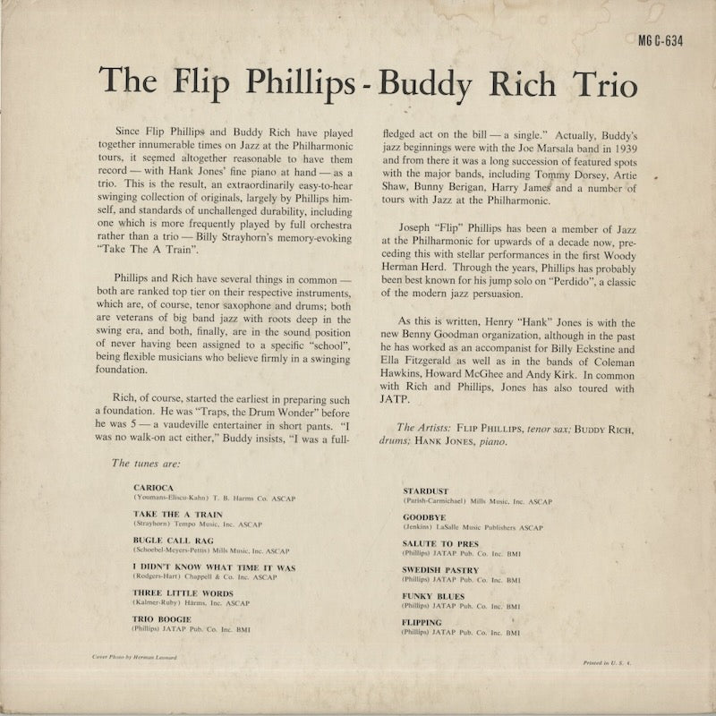 Flip Phillips - Buddy Rich / フリップ・フィリップス バディ・リッチ / The Flip Phillips-B ...