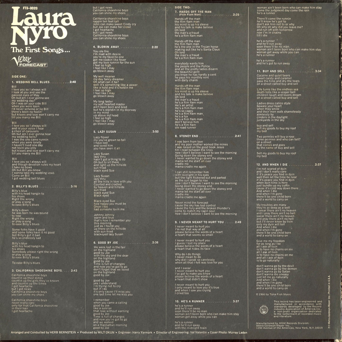 Laura Nyro / ローラ・ニーロ / The First Songs... (FTS-3020) – VOXMUSIC WEBSHOP