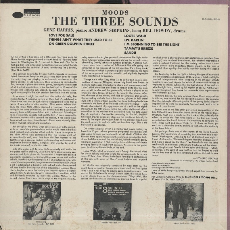 The Three Sounds / スリー・サウンズ / Moods (BST 84044) – VOXMUSIC WEBSHOP