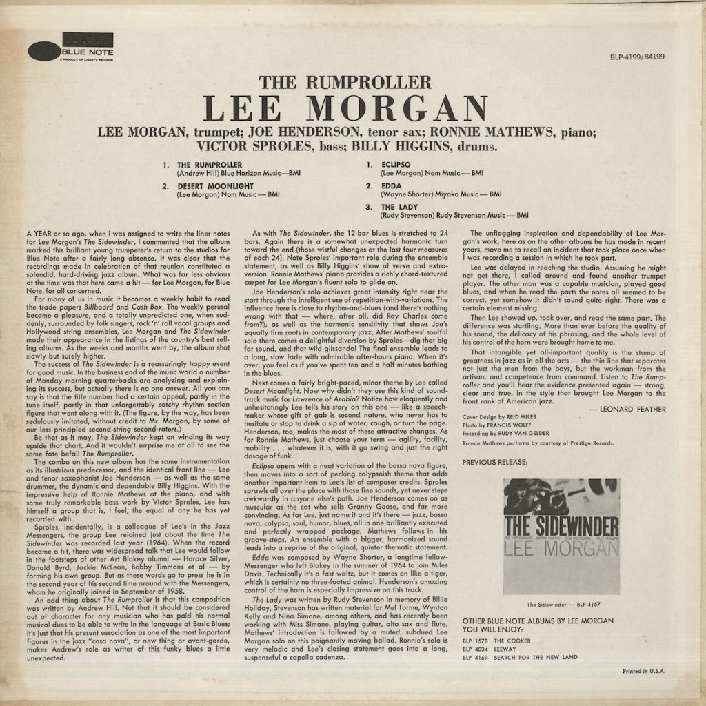 Lee Morgan / リー・モーガン / The Rumproller (BST 84199) – VOXMUSIC WEBSHOP