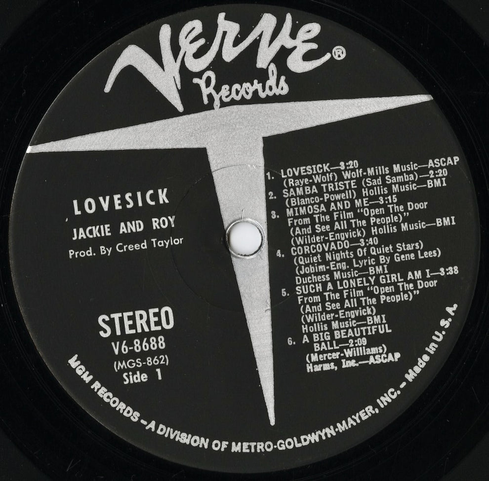 Jackie And Roy - Lovesick LP 1967 US Verve ジャズヴォーカル デュオ – VOXMUSIC WEBSHOP