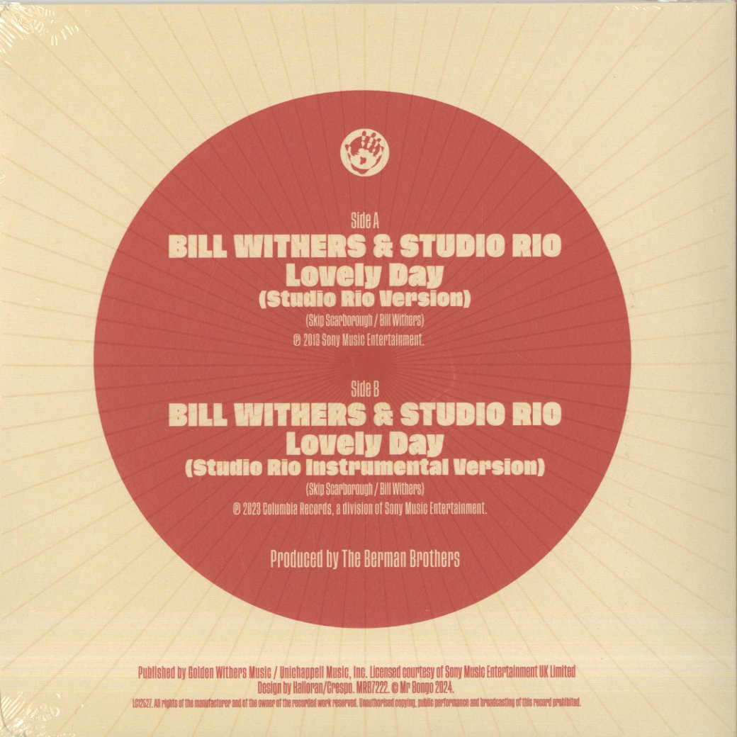 Bill Withers / ビル・ウィザース / Lovely Day (Studio Rio Version) -7 (MRB77222 ...