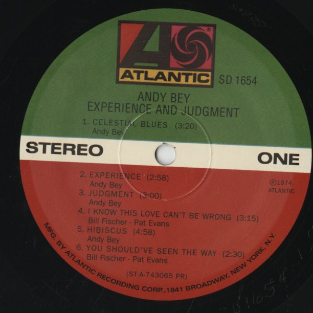 Andy Bey / アンディ・ベイ / Experience And Judgment – VOXMUSIC WEBSHOP