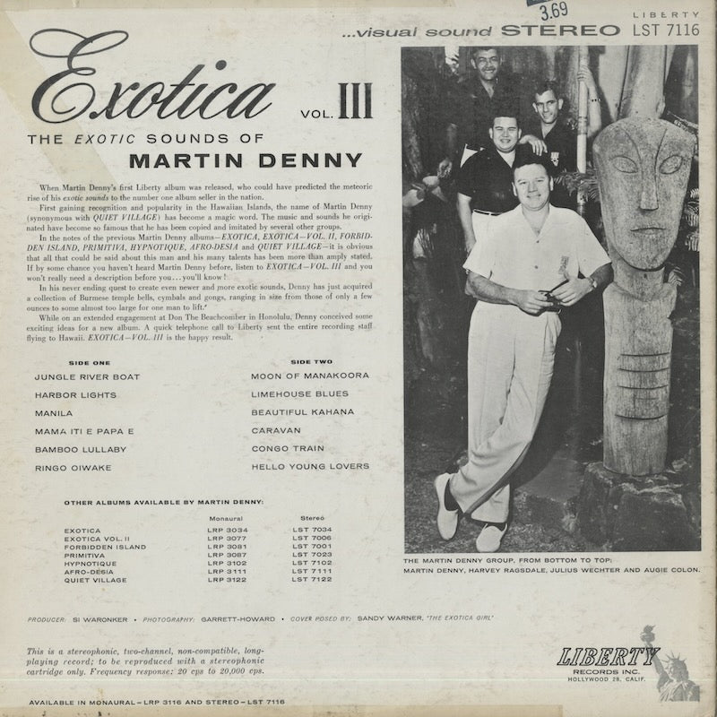 Martin Denny / マーチン・デニー / Exotica Vol.III (LST 7116) – VOXMUSIC WEBSHOP