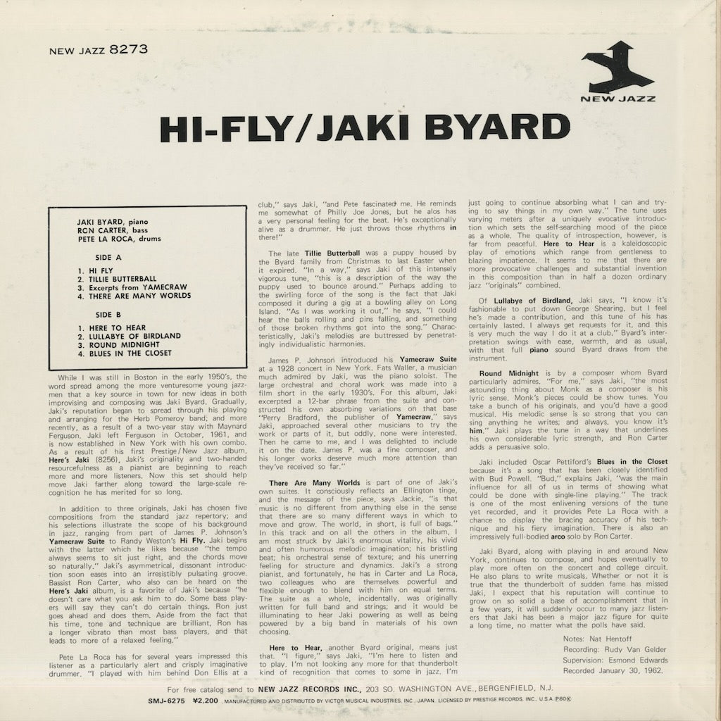 Jaki Byard / ジャッキ・バイアード / Hi-Fly (SMJ6275) – VOXMUSIC WEBSHOP