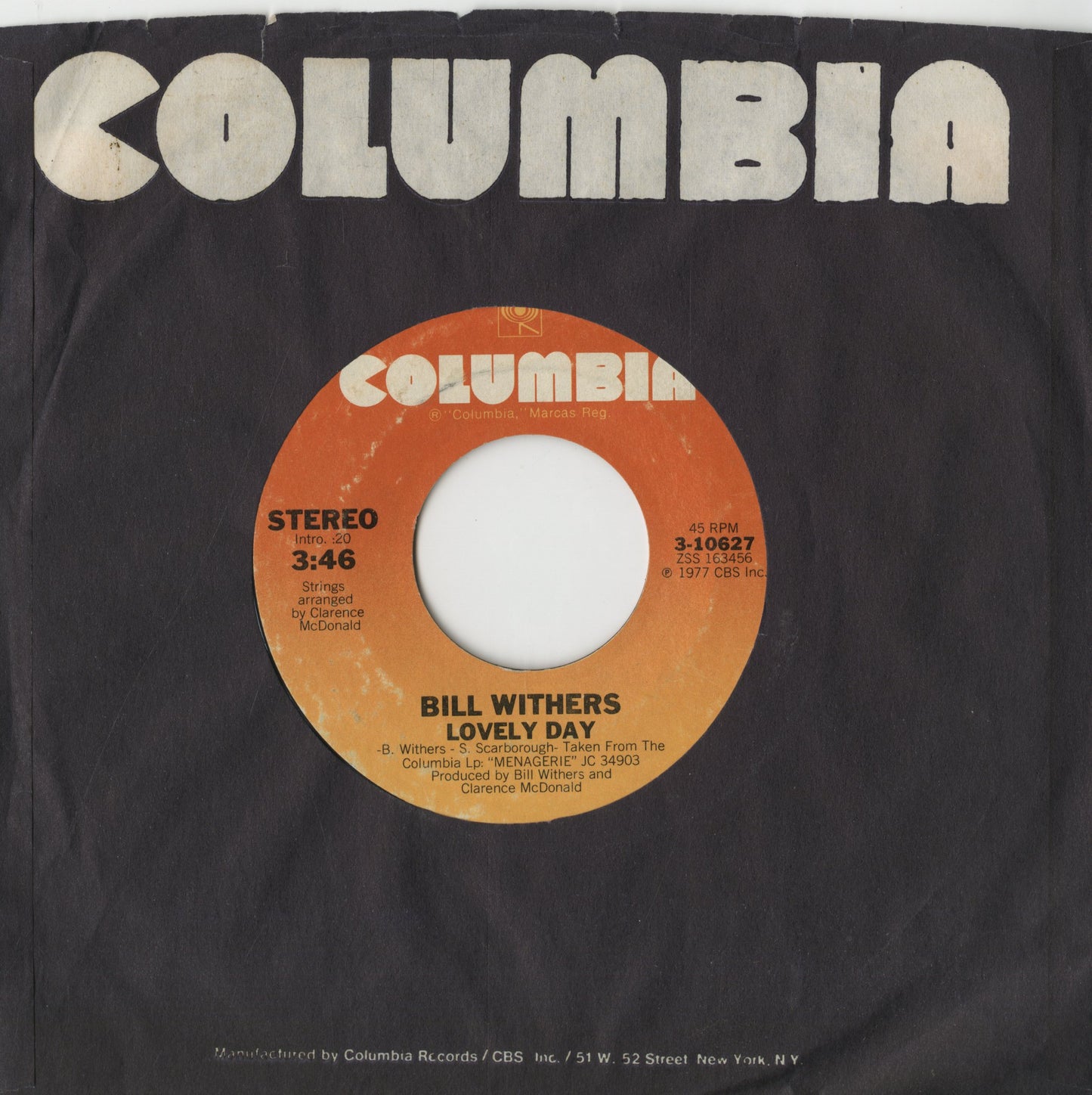 Bill Withers / ビル・ウィザース / Lovely Day -7 (3-10627) – VOXMUSIC WEBSHOP