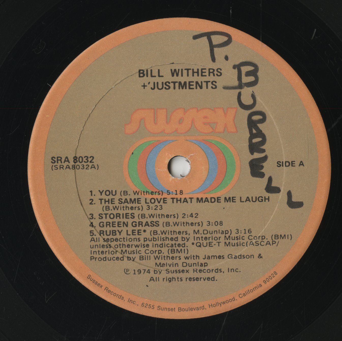 Bill Withers / ビル・ウィザース / +'Justments (SRA8032) – VOXMUSIC WEBSHOP