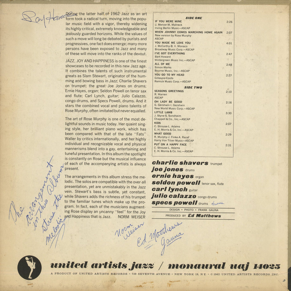 Rose Murphy featuring Slam Stewart / ローズ・マーフィー スラム・スチュワート / Jazz, Joy ...